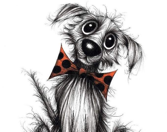 Funky Dog Print A4 Size Picture Groovy Fashionable Pet Pooch Doggie Pup ...