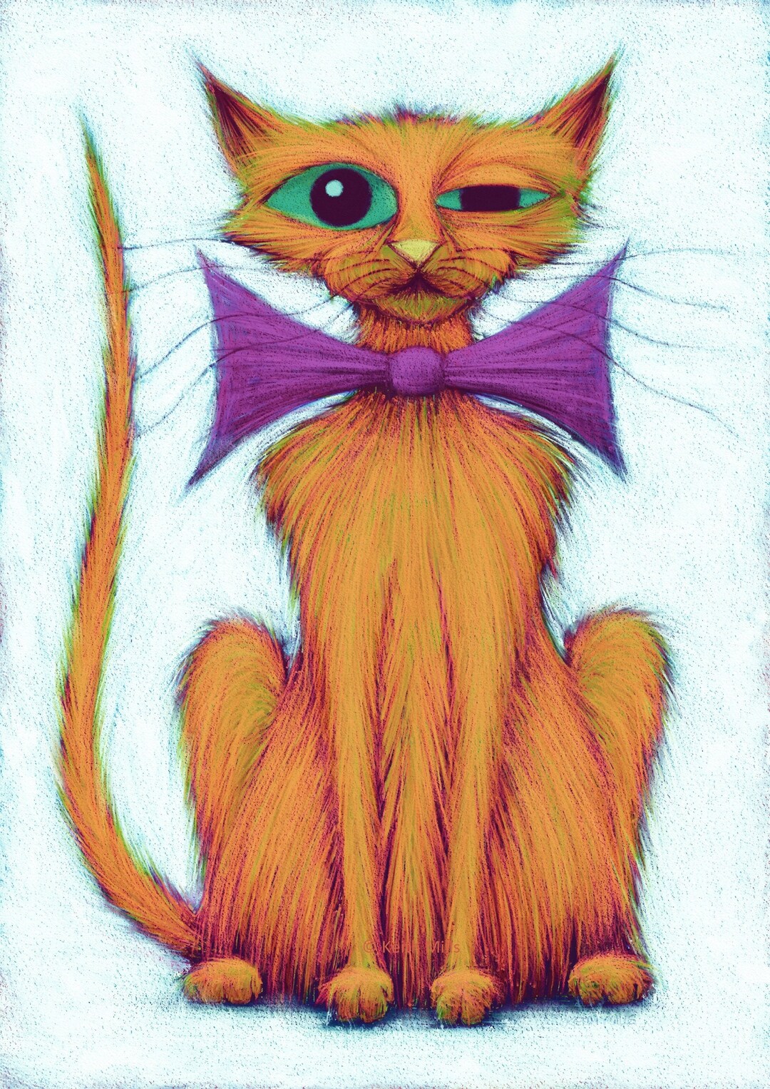 Harry the Cat Print Download Posh Pet Kitty Puss Moggie With Green Eyes ...