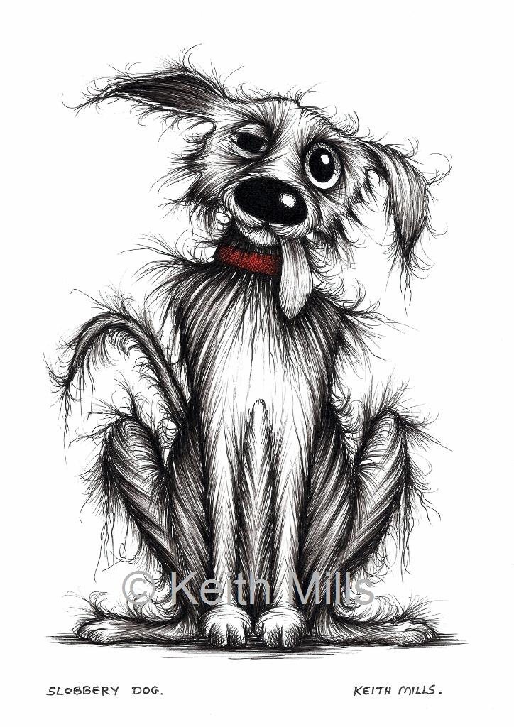 Slobbery Dog Print Download Horrid Drooling Shabby Scruffy | Etsy