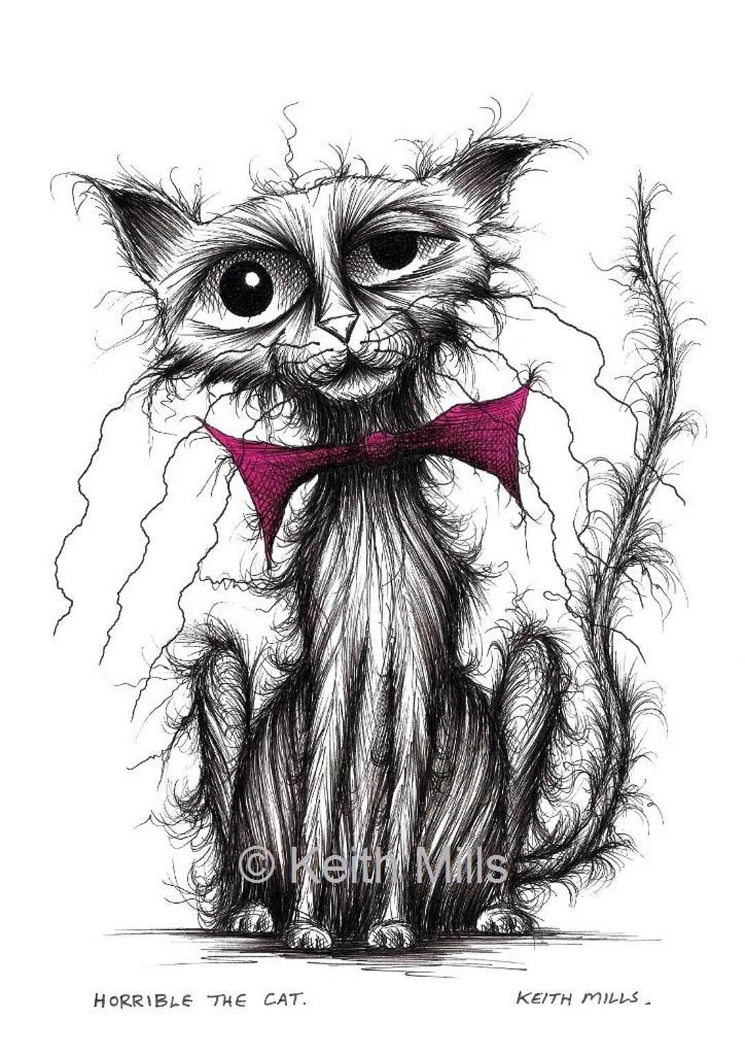 Horrible the Cat Print A4 Size Picture Nasty Naughty Shabby Smelly ...