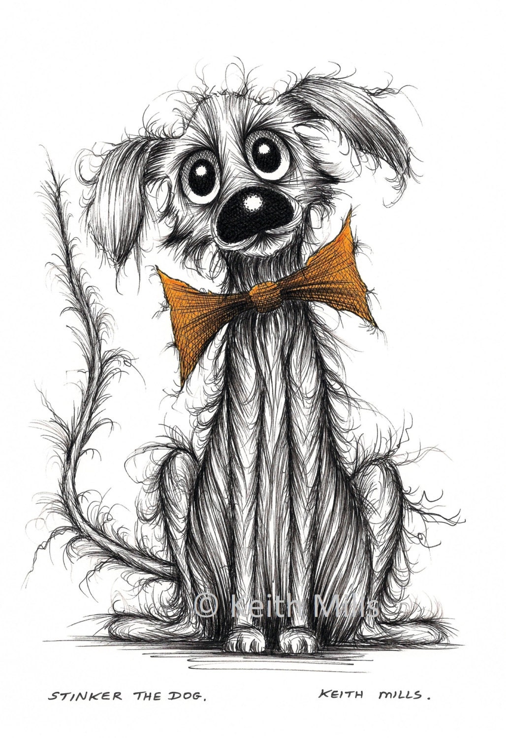 Stinker the Dog Print Download Scruffy Smelly Pet Doggie Pooch Mutt ...