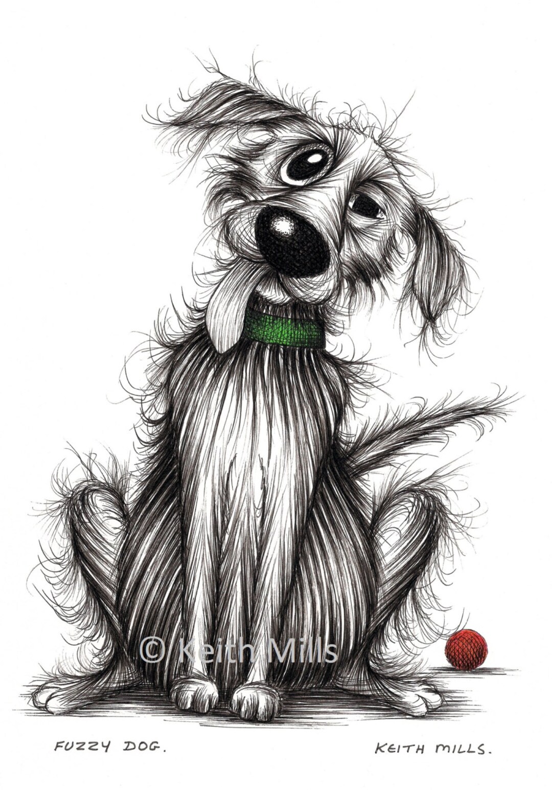 Fuzzy Dog Print A4 Size Picture Handsome Pet Hound Pooch Mutt - Etsy