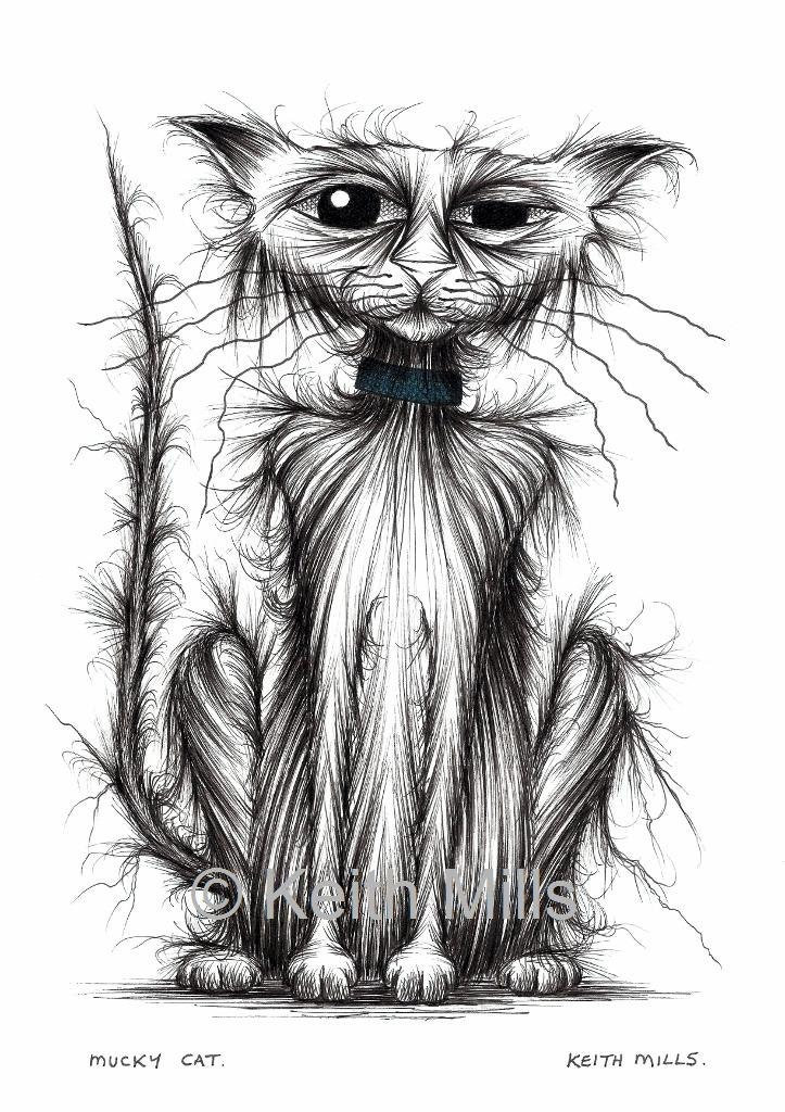 Mucky Cat Print Download Scruffy Shabby Dirty Moggy With Tatty Fur Who ...