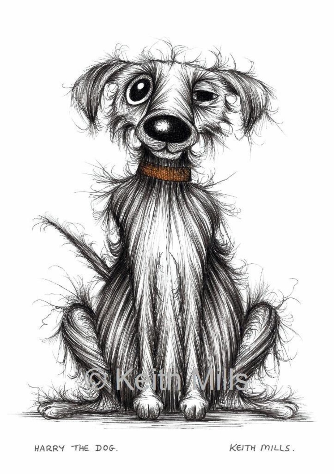 Harry the Dog Print Download Funky Mutt Pooch Doggie With Cute - Etsy