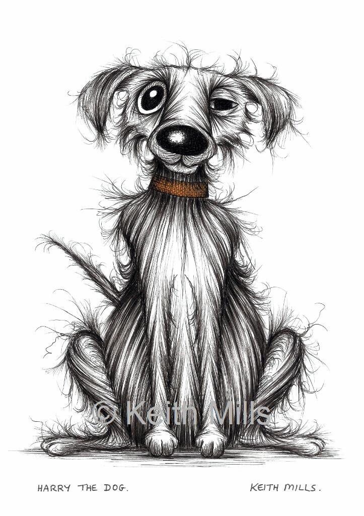 Harry the Dog Print Download Funky Mutt Pooch Doggie With Cute - Etsy