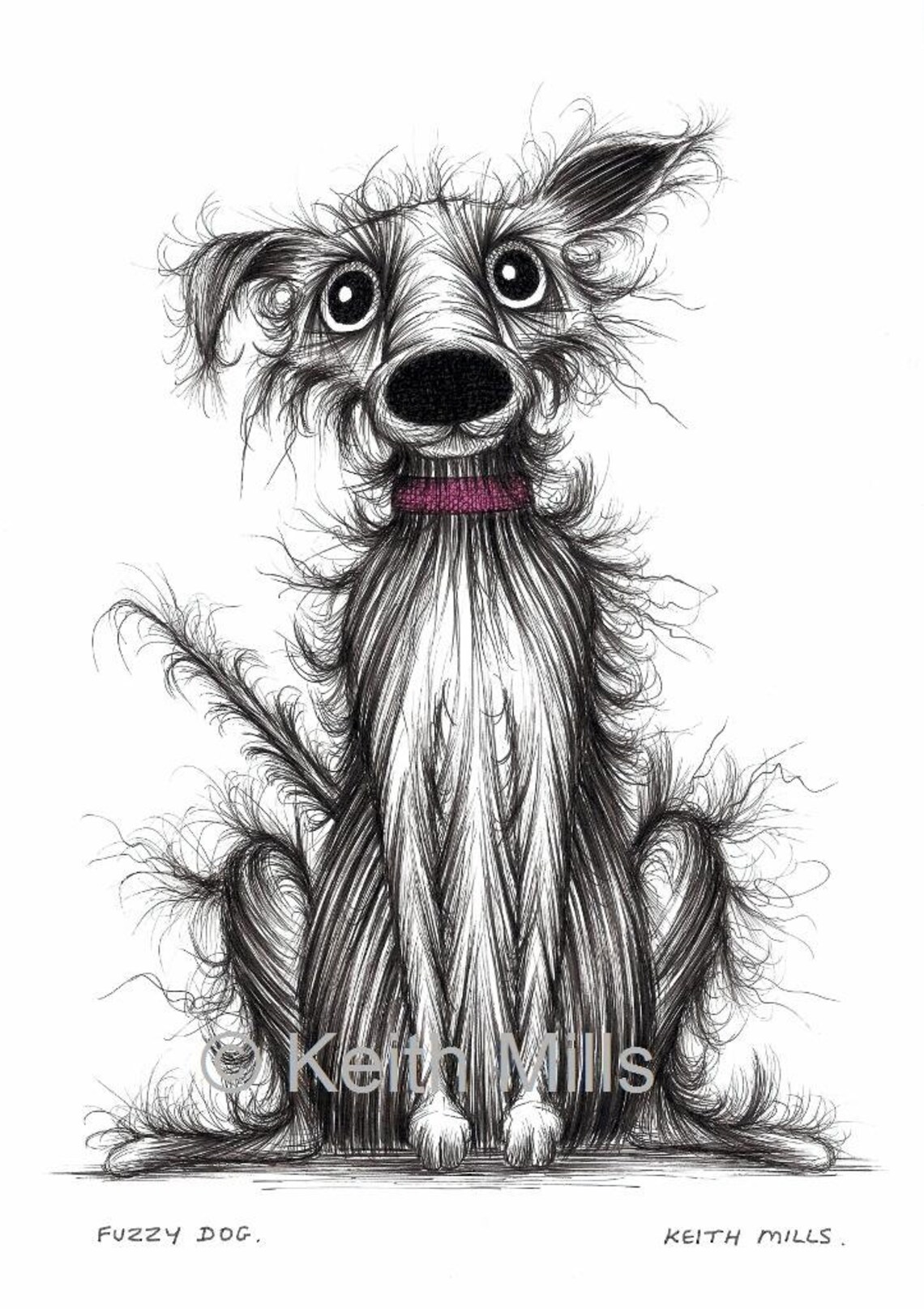 Fuzzy Dog Print Download Scruffy Frizzy Little Pet Pooch With - Etsy