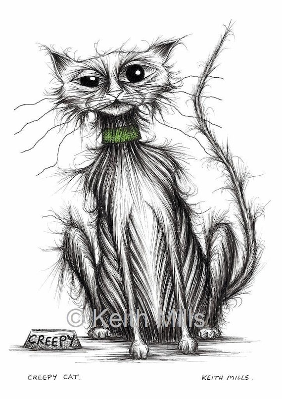 Drawing & Illustration Horrid cat Print download Horrible grubby tatty ...