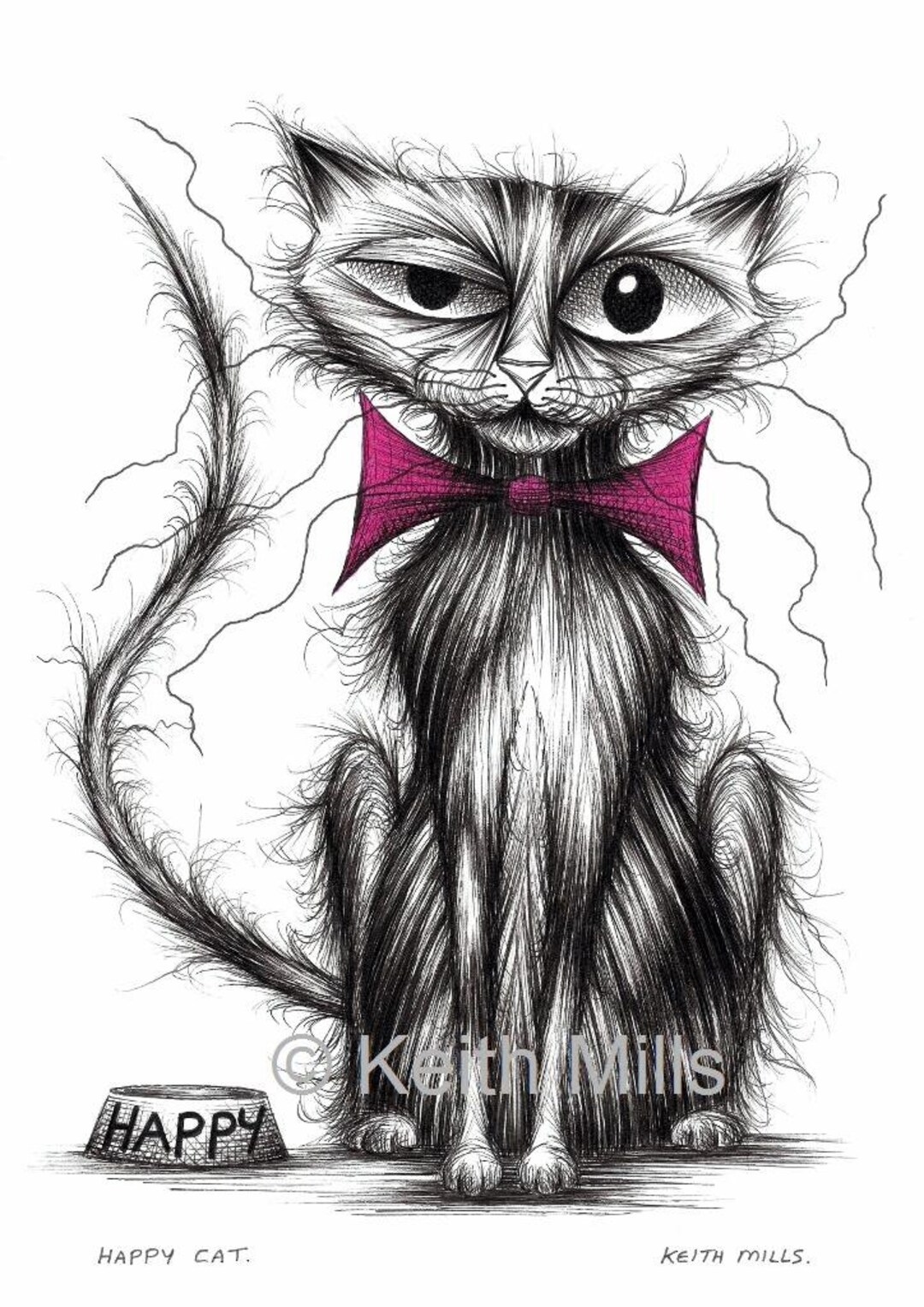 Happy Cat Print A4 Size Picture Super Cute Friendly Looking Pet Kitty ...