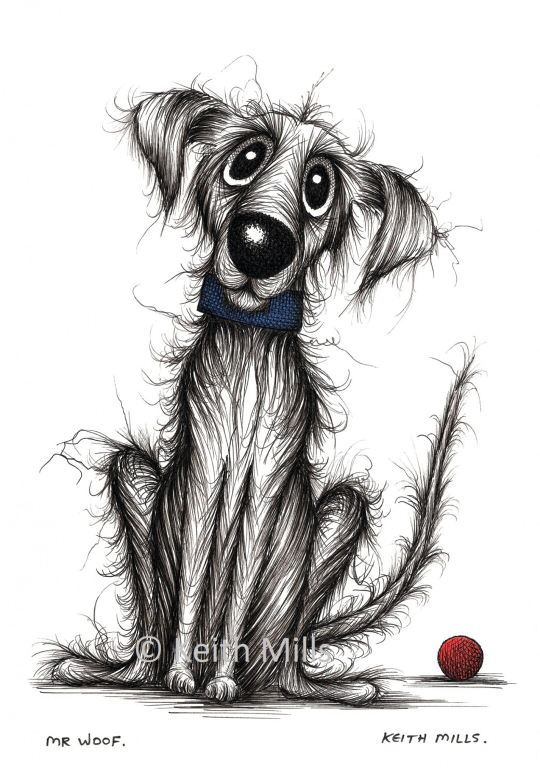 Mr Woof Print Download Slightly Scruffy Sad Faced Pet Dog Pooch Doggie ...