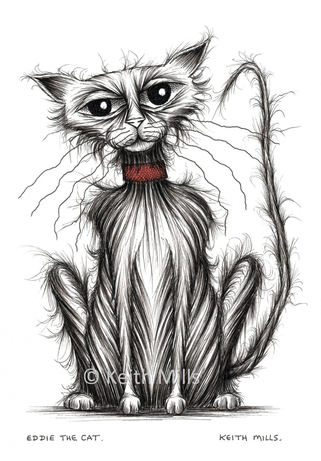 Eddie the Cat Print Download Nasty Shabby Scruffy Pet Puss Kitty ...