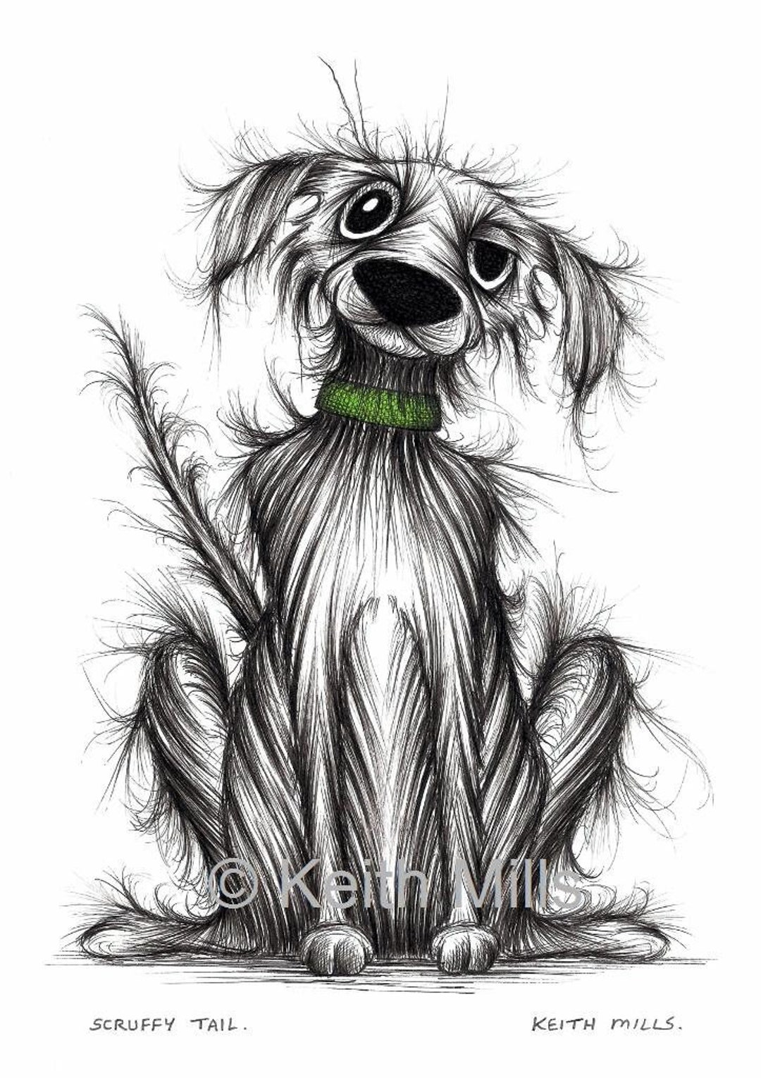 Scruffy Tail Print A4 Size Picture Mucky Stinky Smelly Dog Doggie Hound ...