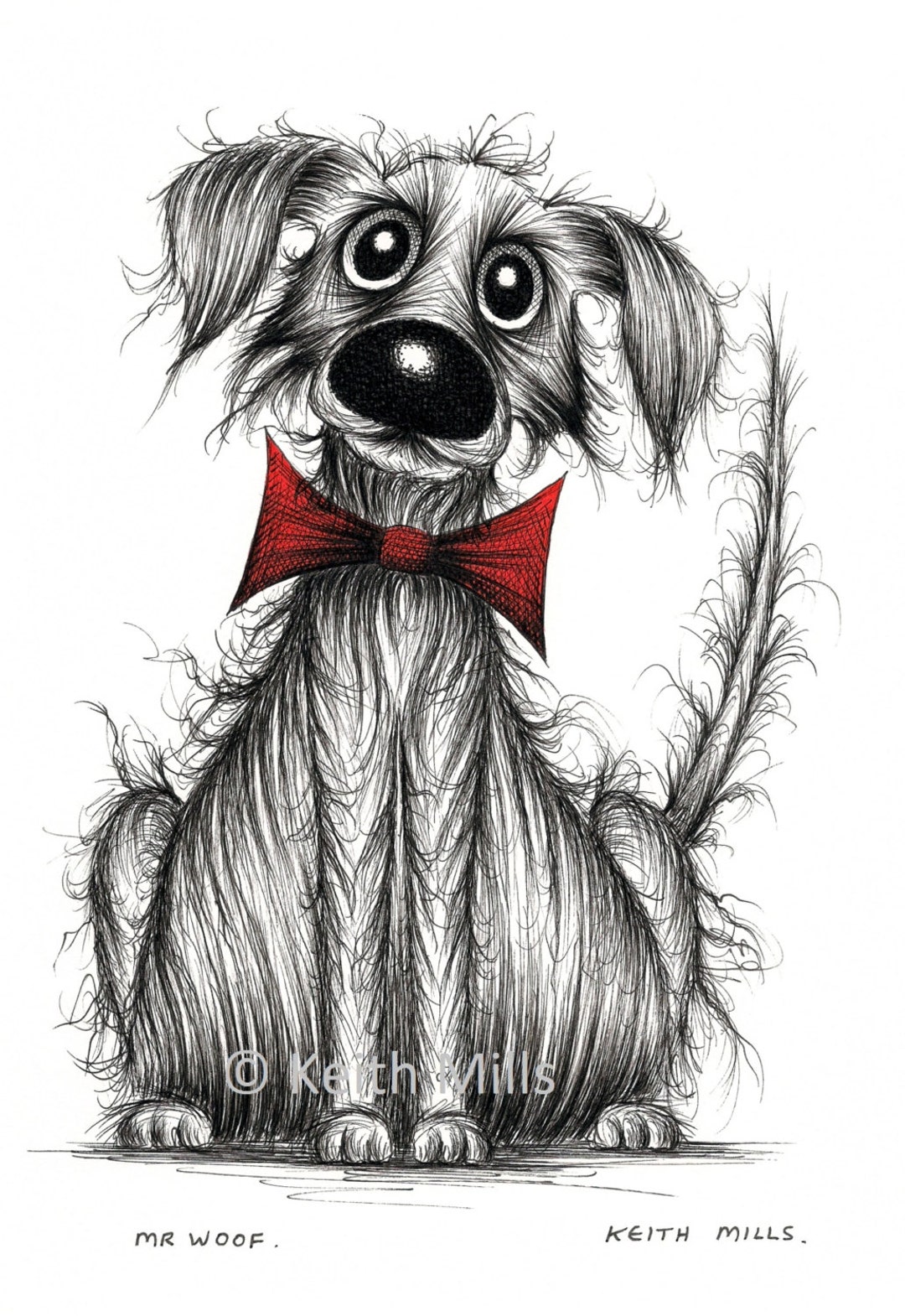 Mr Woof Print Download Slightly Scruffy Shabby Pet Dog Mutt - Etsy UK