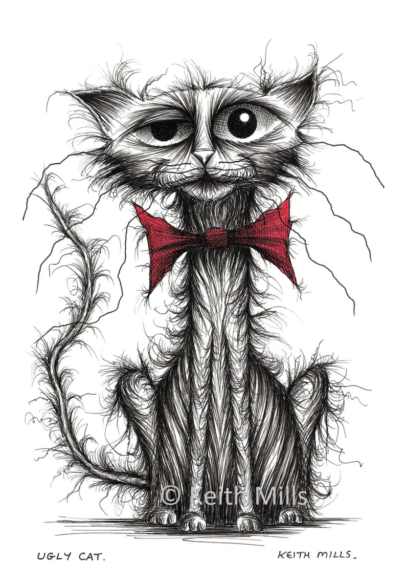 Ugly Cat Print Download Nasty Horrid Awful Pet Kitty Puss Moggie With ...