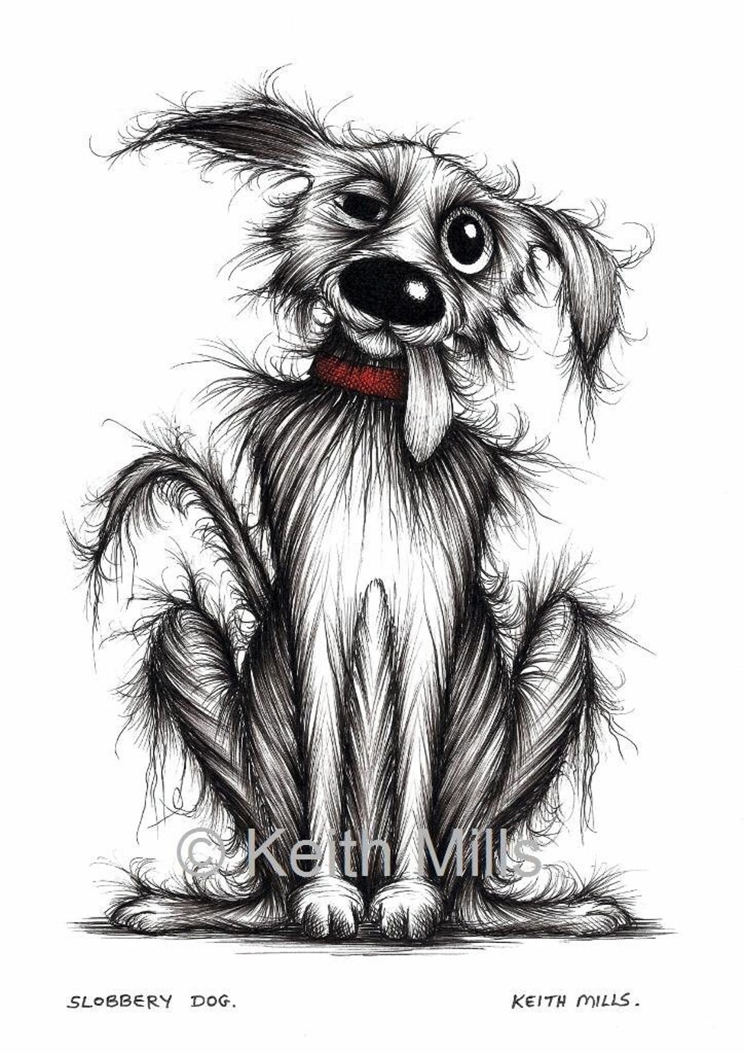 Slobbery Dog Print Download Horrid Drooling Shabby Scruffy Smelly Pet ...