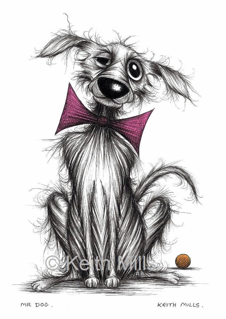 Mr Dog Print Download Groovy Happy Pet Pooch in Posh Bow Tie Funky ...