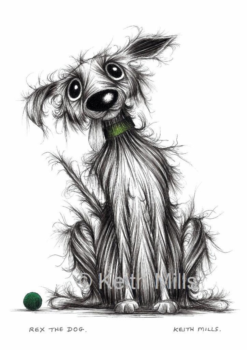 Rex the Dog Print Download Cute Little Pet Puppy With Cheerful - Etsy