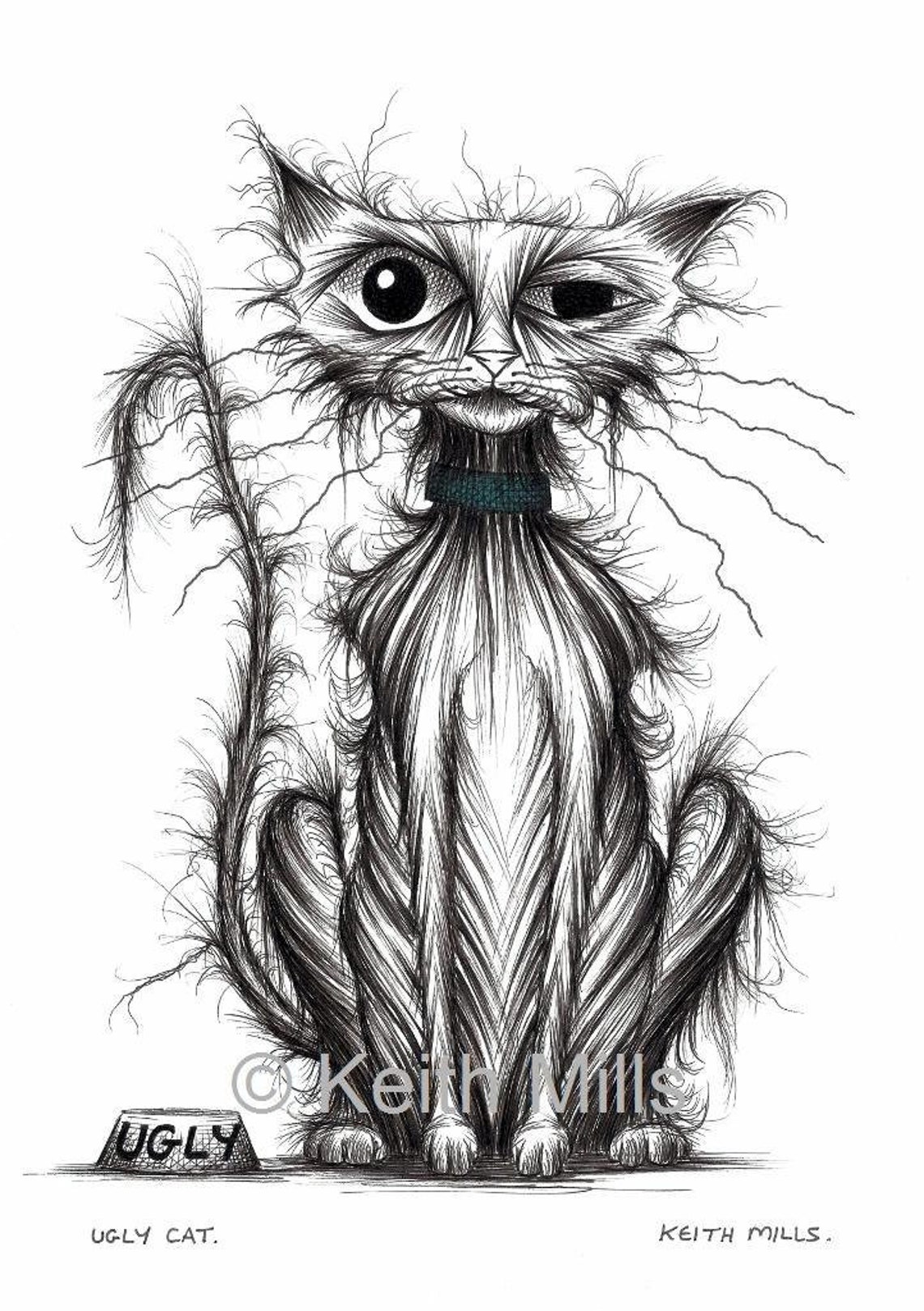 Ugly Cat Print Download Horrid Shabby Scruffy Nasty Moggy Who Needs a ...