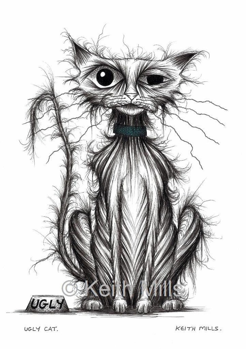 Ugly Cat Print Download Horrid Shabby Scruffy Nasty Moggy Who Needs a ...