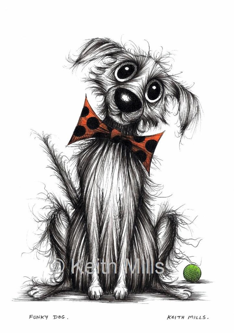 Funky dog Print download Groovy happy trendy pooch in posh | Etsy