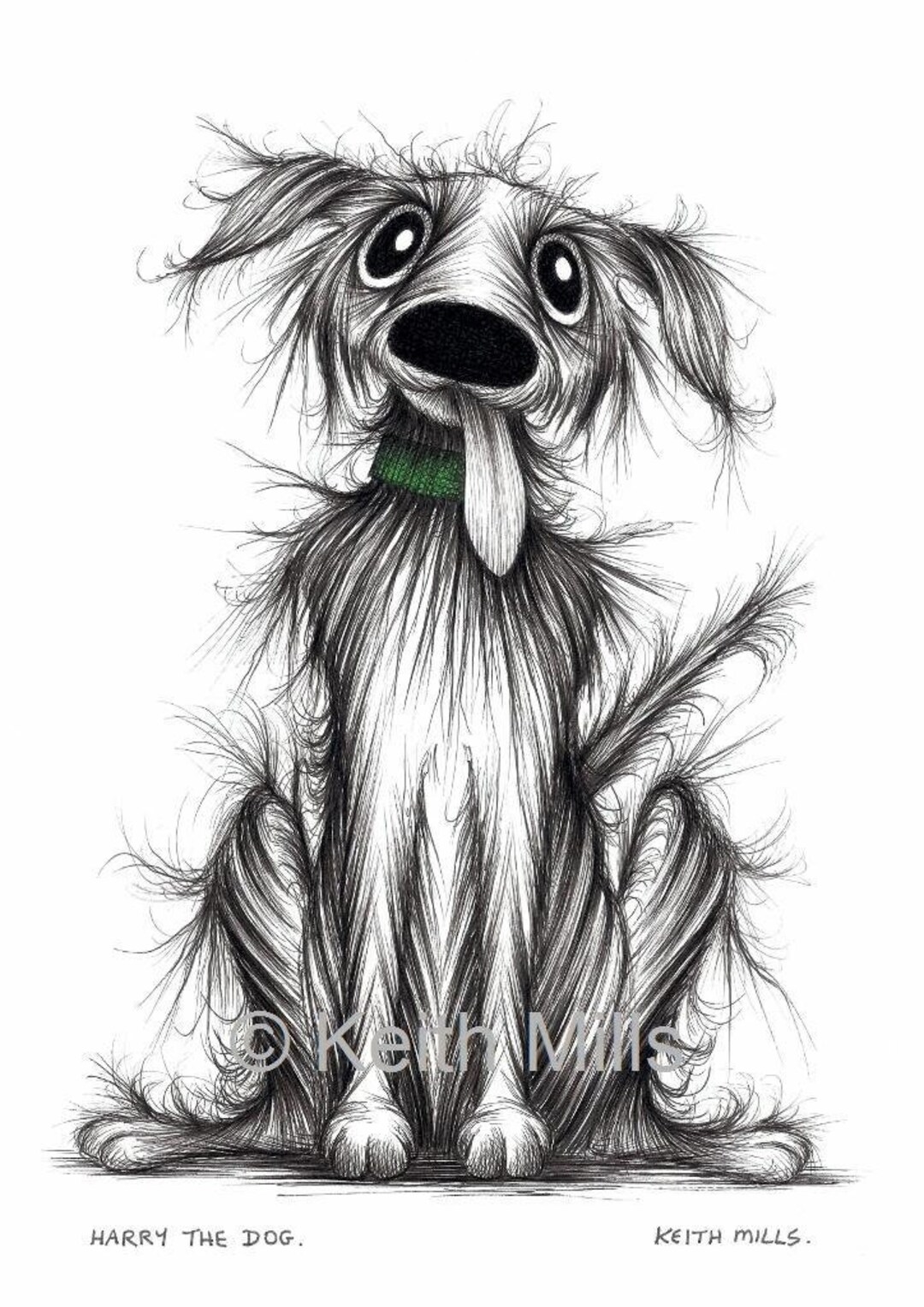 Harry the Dog Print Download Slobbery Drooling Pet Pooch Hound Pup With ...