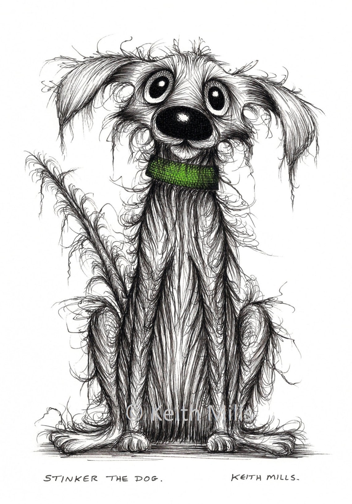 Stinker the Dog Print A4 Size Picture Horrible Smelly Pet Pooch Doggie ...