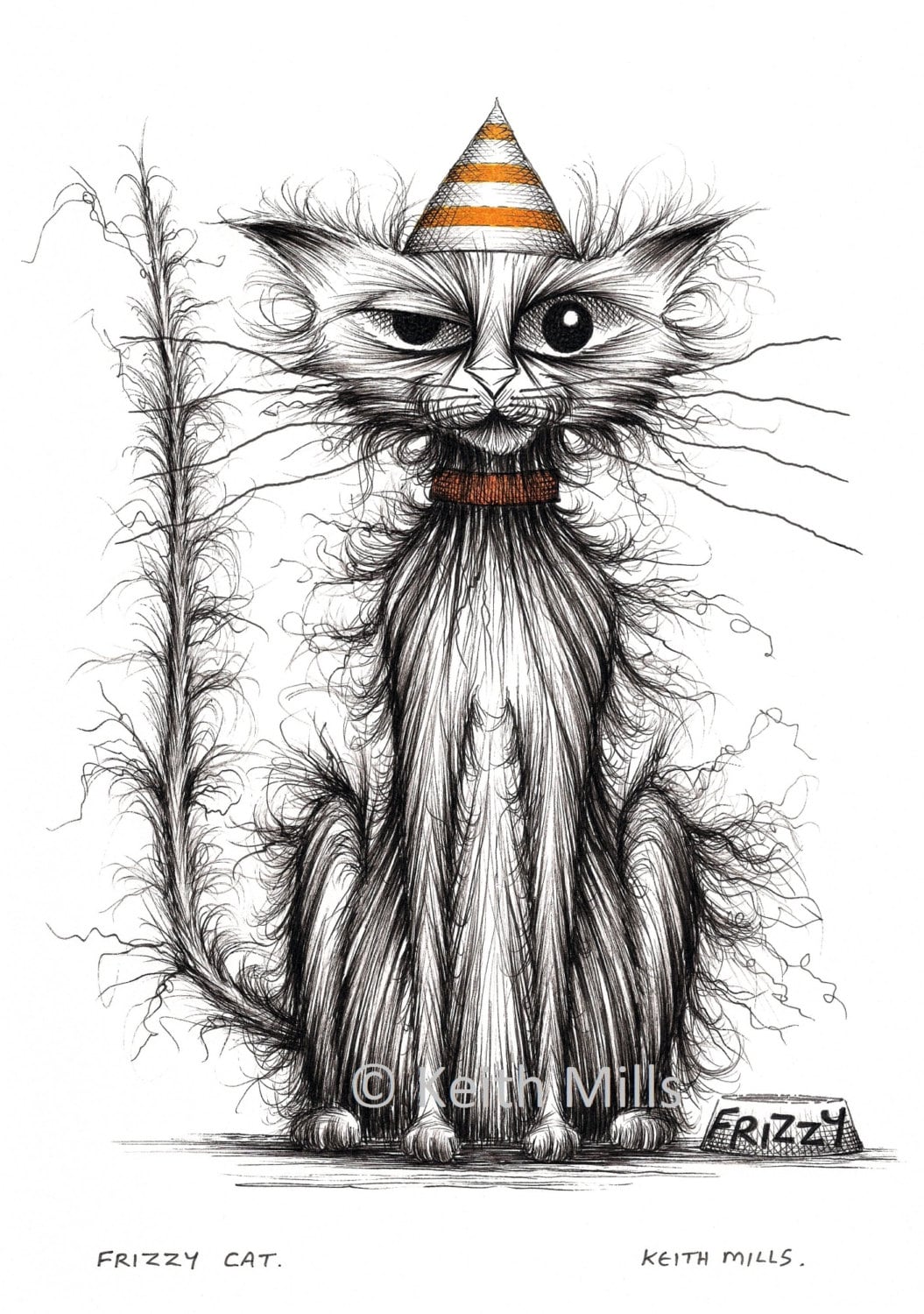 Frizzy Cat Print Download Very Grumpy Kitty Kitten Puss Pussycat With ...