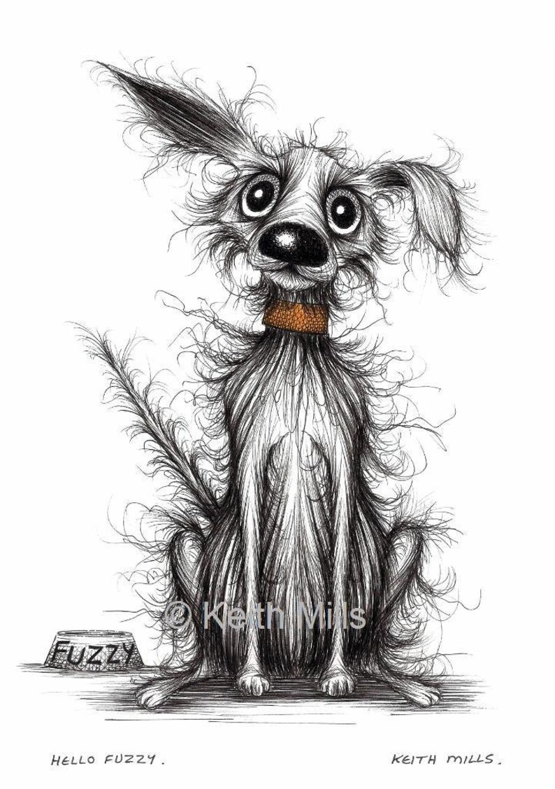 Hello Fuzzy Print Download Skinny Slim Slender Scruffy Frizzy Pet Dog ...