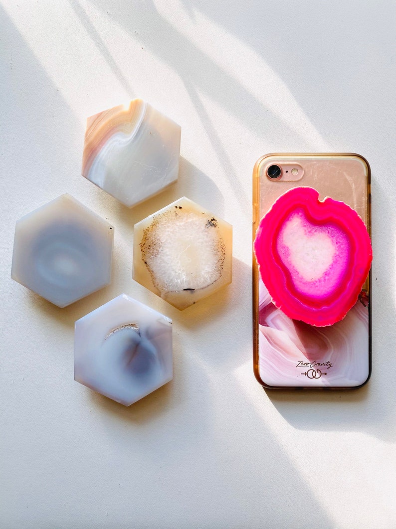 Agate Hexagon Phone Grip Holder Cell Phone Accessory Phone | Etsy