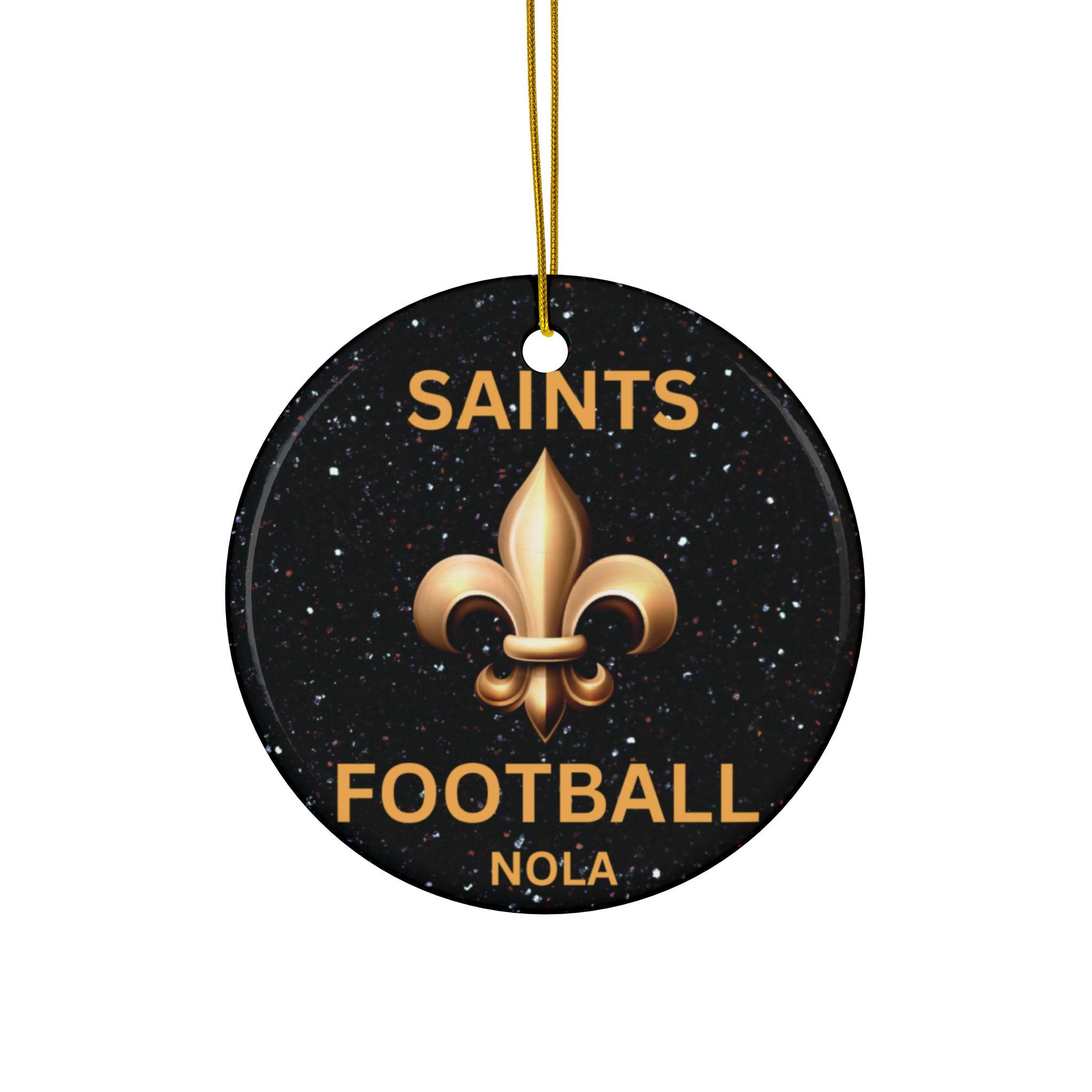 Saints Fleur De Lis Football Ceramic Ornament Christmas Gift for Saints ...