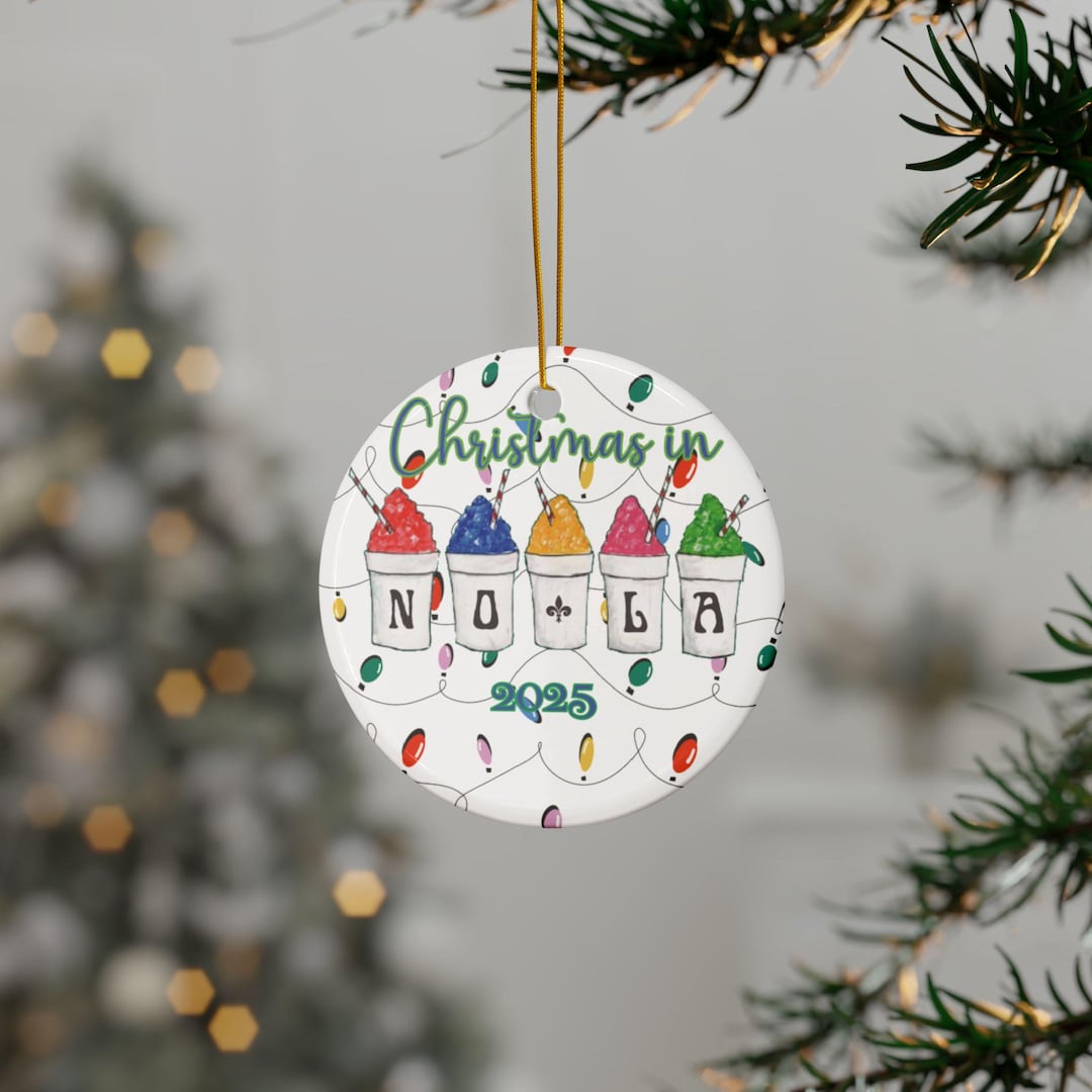 Christmas in NOLA Snowball Cups Ceramic Ornament | 2025 Mardi Gras ...