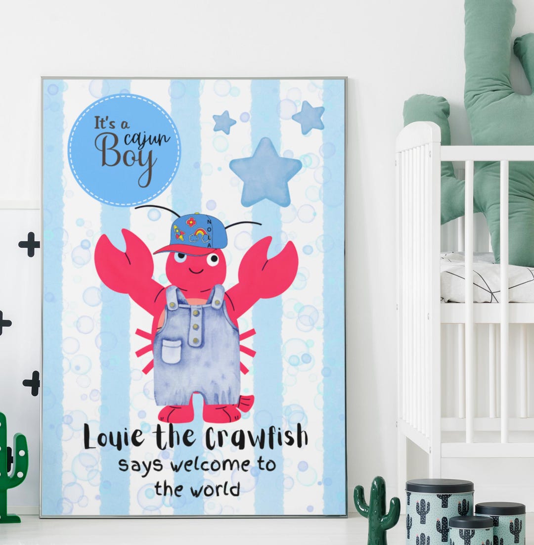 Nursery Creole Critter Art Original Design Baby Room Art Louie the ...