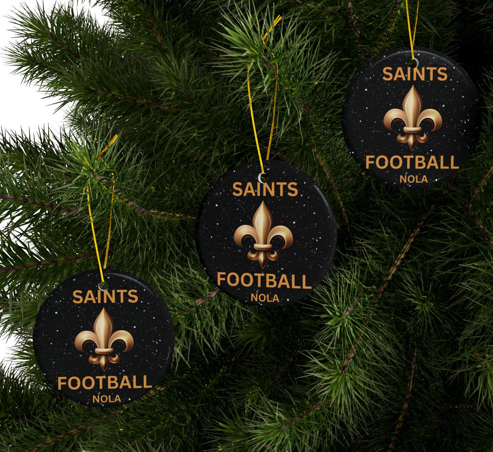 Saints Fleur De Lis Football Ceramic Ornament Christmas Gift for Saints ...