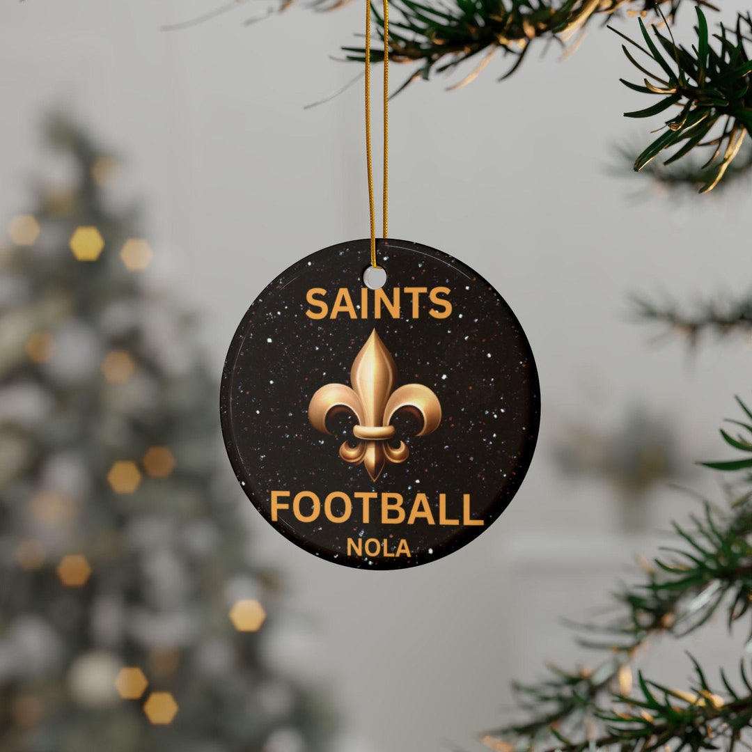 Saints Fleur De Lis Football Ceramic Ornament Christmas Gift for Saints ...