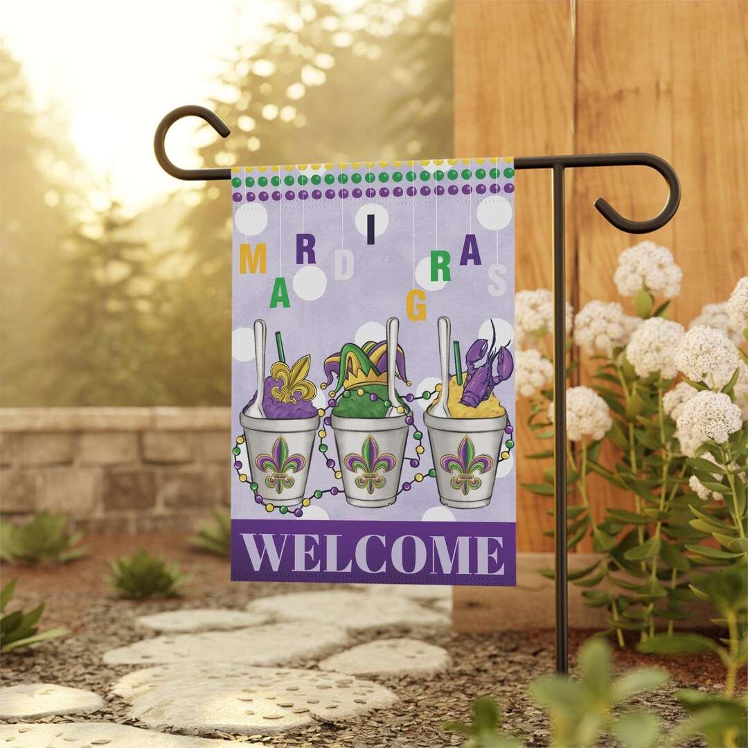 Festive NOLA Snowball Mardi Gras Garden Banner Original Inspired Design ...