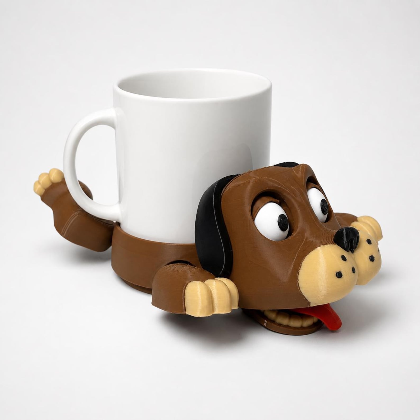 Funny Dog Cup Holder, Interactive Desk Coaster, Puppy Tongue Out Design ...