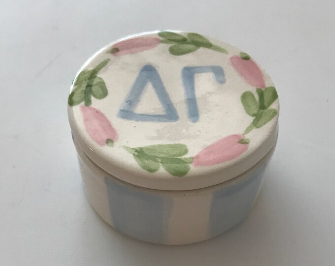 Delta Gamma Round Floral Pin Box Bid Day Initiation Sorority Gift - Etsy