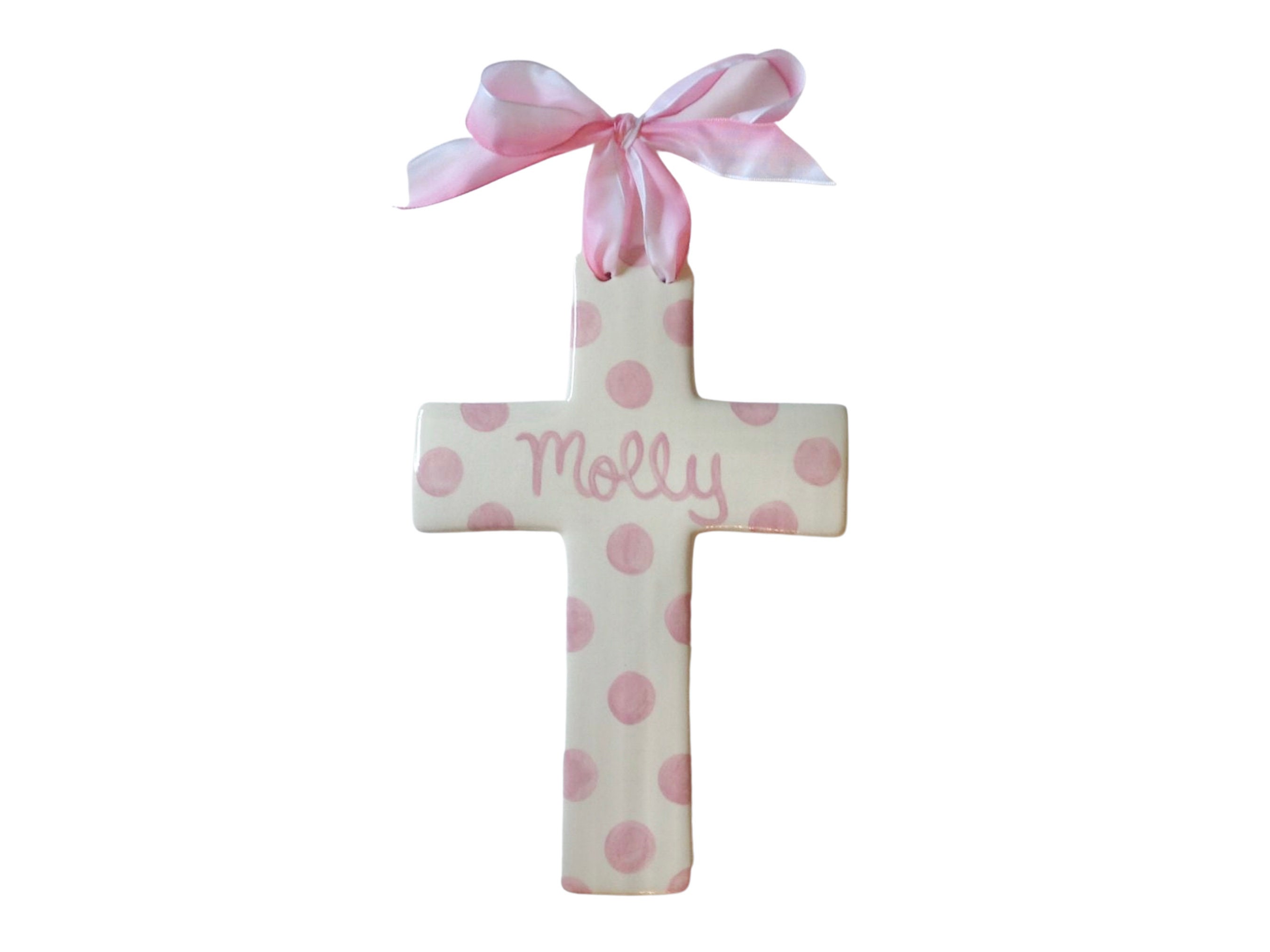 Pink Baptism Cross
