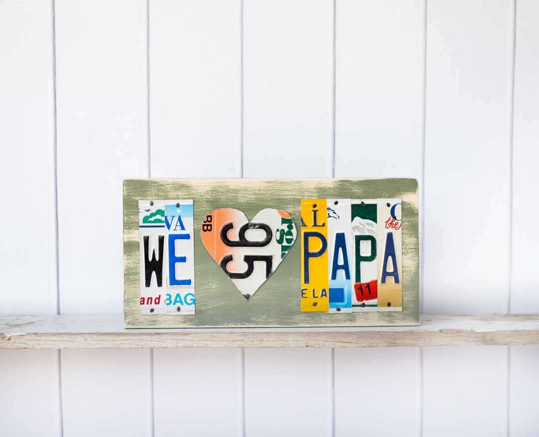 We Heart Papa Sign Fathers Day Gift for Papa Papa Sign - Etsy
