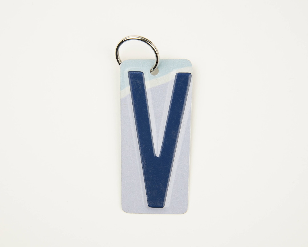 Letter V Key Chain Initial V Key Chain License Plate Key - Etsy