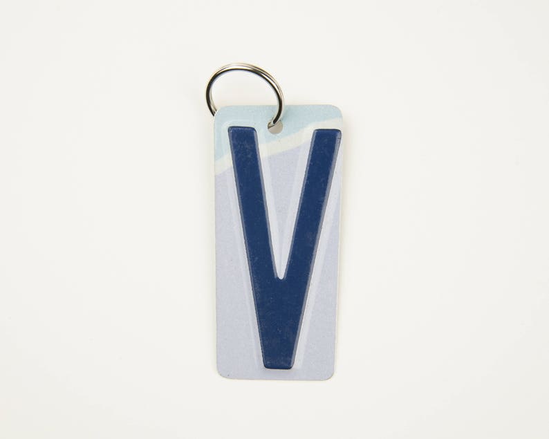 Letter V Key Chain Initial V Key Chain License Plate Key - Etsy