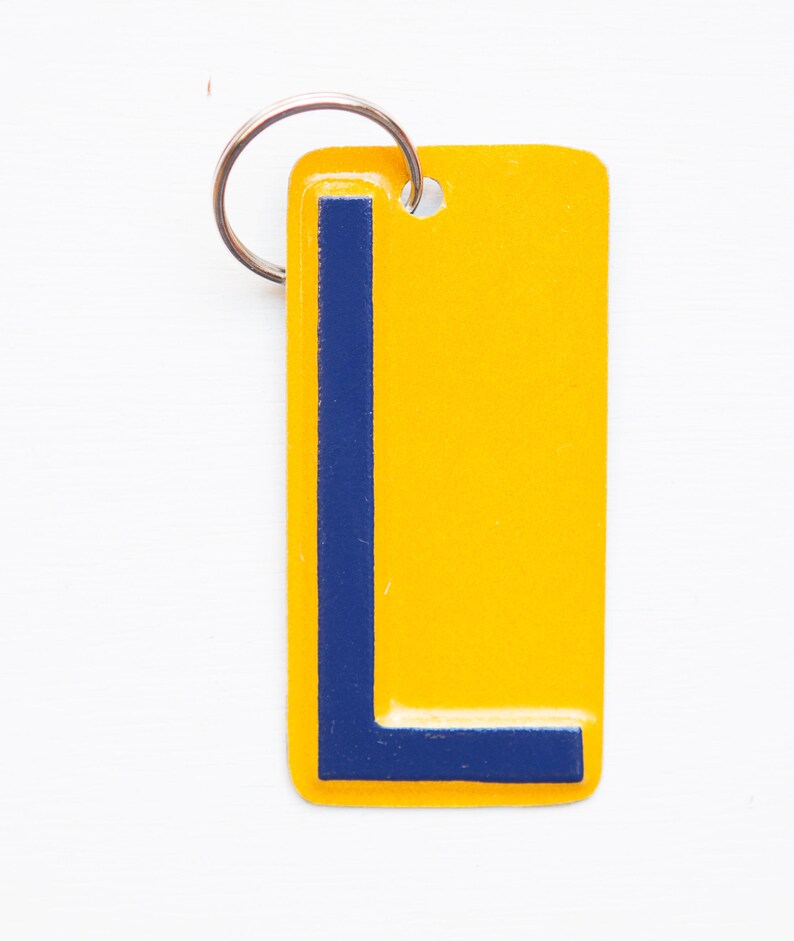 Letter L Key Chain Initial L Key Chain License Plate Key - Etsy