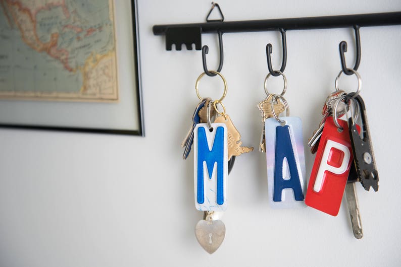 Letter V Key Chain Initial V Key Chain License Plate Key - Etsy