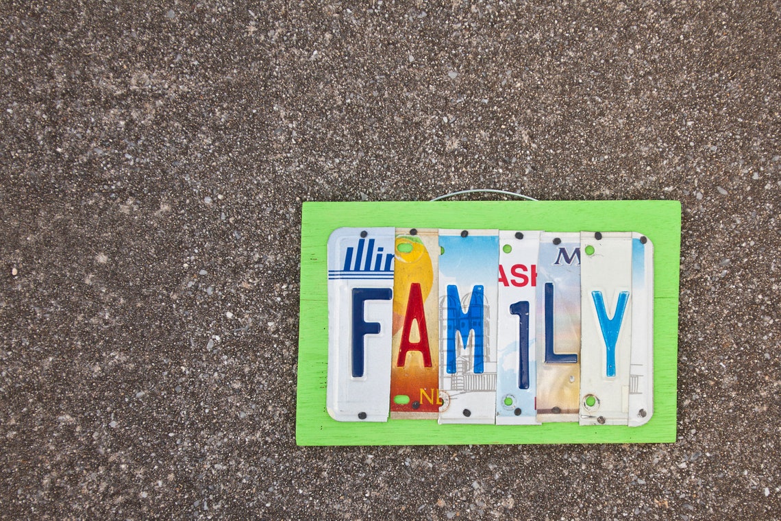 Family License Plate Art OOAK Home Decor Wall Hanging Etsy family-license-plate-art-ooak-home-decor-wall-hanging-etsy