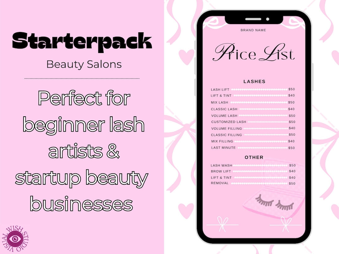 Lash Tech Canva Templates Starter Pack, Beauty Salon Branding Kit ...
