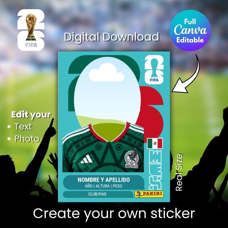 Plantilla de pegatinas para el Mundial de México 2026 / Álbum de fotos ...