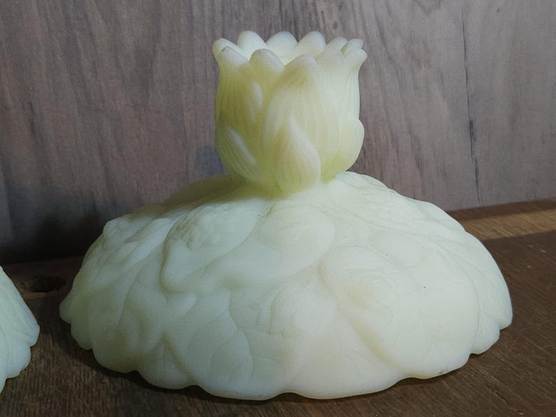Pair of Fenton "water Lily" Pattern Candlestick Holders - Etsy