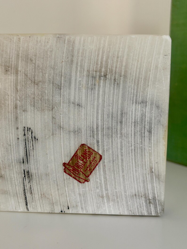 Vintage Italian Marble Bookends Art Deco Style Stone Bookends Cream and ...