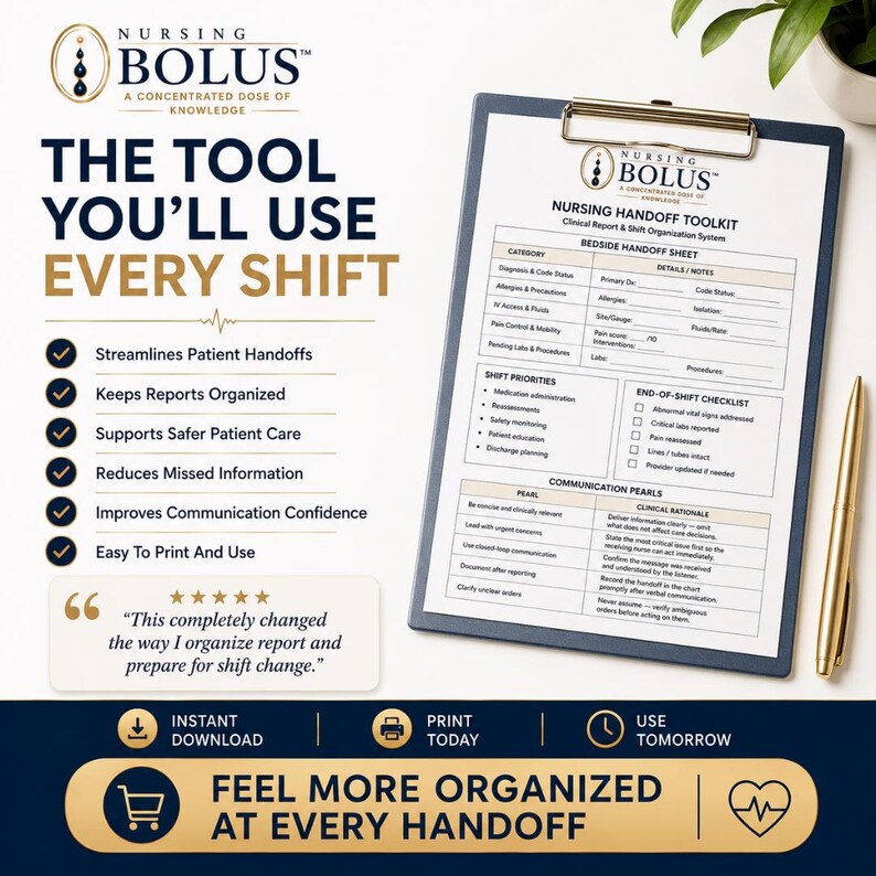Nursing Handoff Toolkit | SBAR Report Sheet, Clinical Organization (PDF ...
