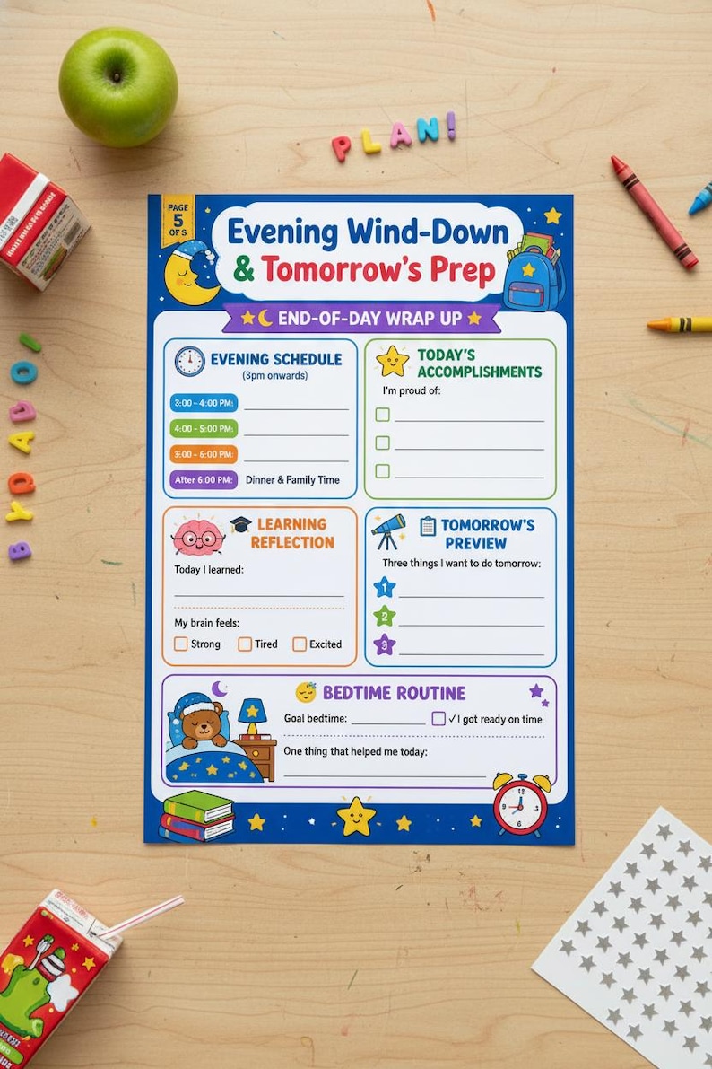My Daily School Schedule Printable, Homeschool Schedule Template, Kids ...