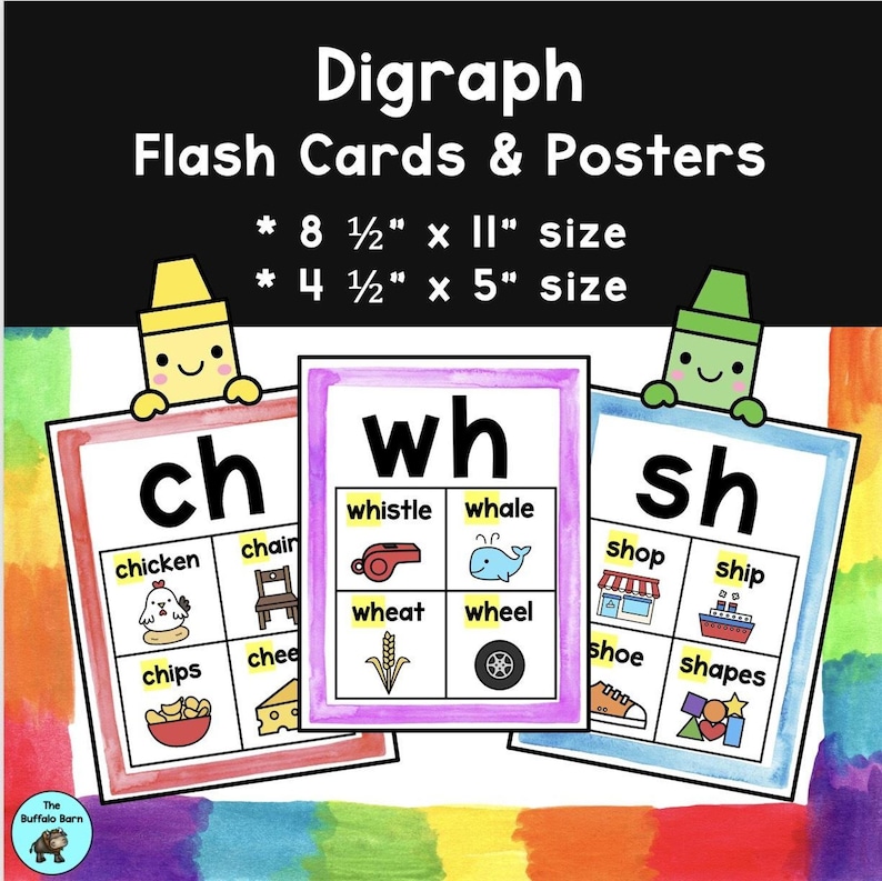 Consonant Digraphs Flashcards & Digraph Anchor Chart Posters 1st, 2nd ...